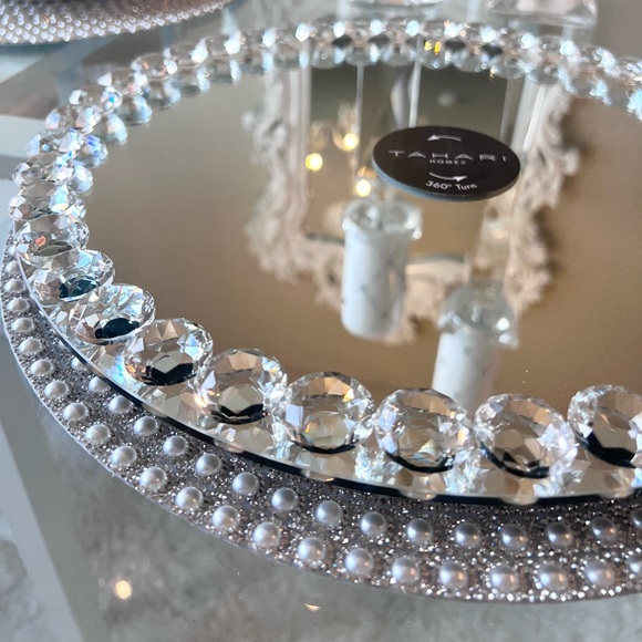 Tahari | Accents | Tahari Diamond Bling Jewel Mirror Mirrored Glass ...